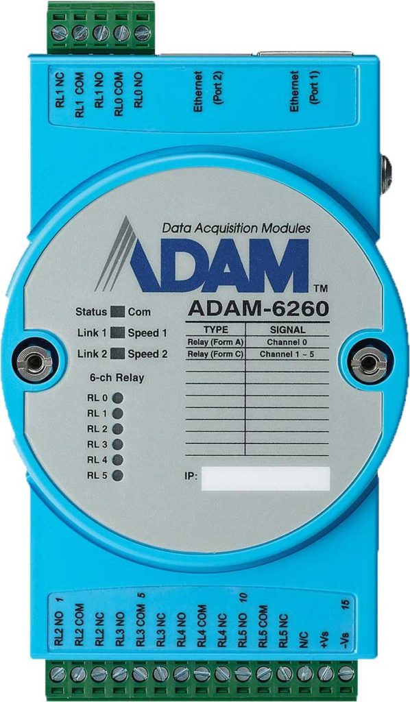 ADAM-6266, 4-Ch Relay Output Modbus TCP Module with 4-Ch DI - Advantech AE