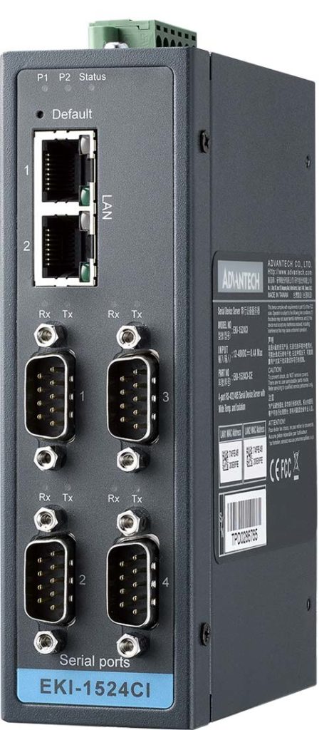 EKI-1522, 2 Port RS-232/422/485 Serial Device Server. LAN 2?10/100Mbps. DB9 Connectors ...