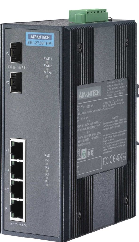 ADAM-6520L, 5-port Industrial 10/100 Mpbs Unmanaged Ethernet Switch - Advantech AE